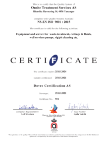 OTS proudly announces another achievement, the NS EN ISO 9001:2015 ...